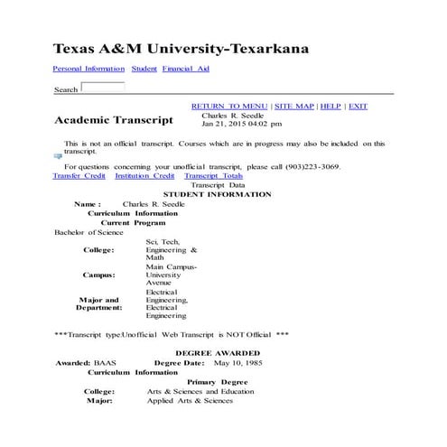 Texas AandM transcript | DOCX