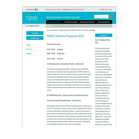 NAWE conference programme | DOCX