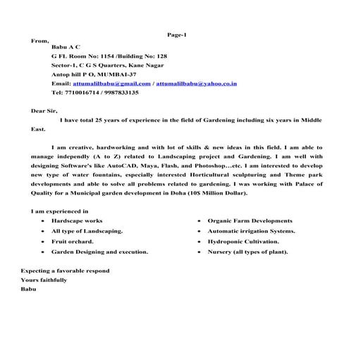 Babu Cherian CV | PDF