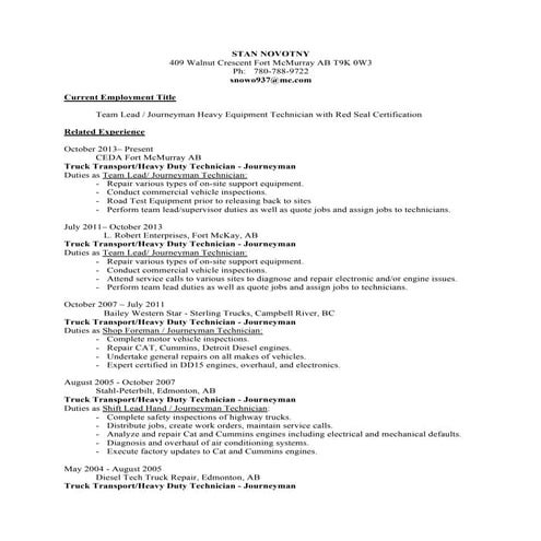 Stan Novotny 2016 Resume FM | PDF