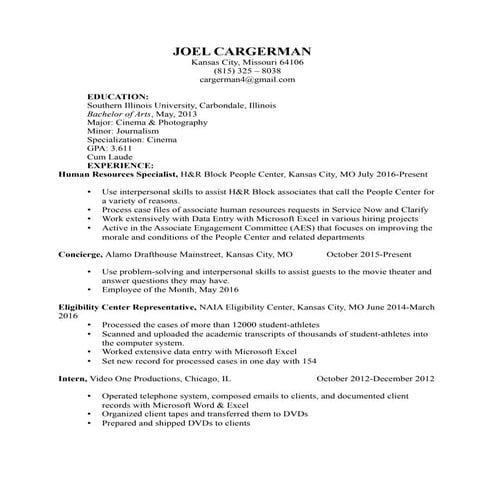 RESUME 12 - Kansas City2017 | PDF