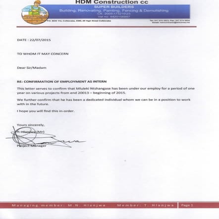 confirmation letter | PDF