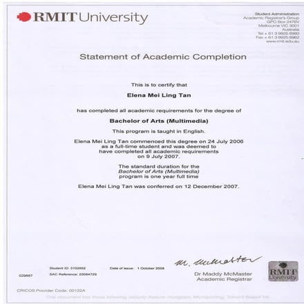 RMIT qualification | PDF