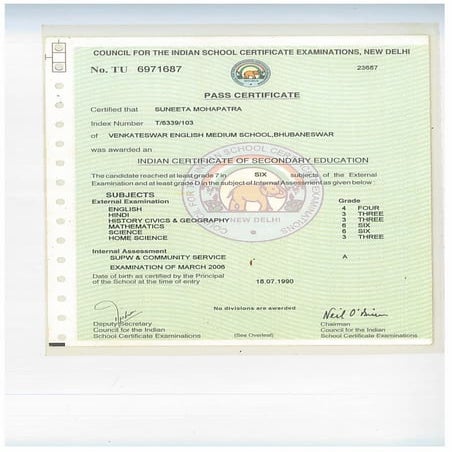 10th certificate | PDF