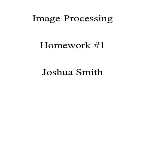 Image Processing Homework 1 | PDF