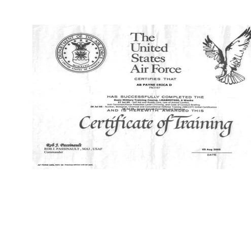 USAF Basictraining certificate | PDF
