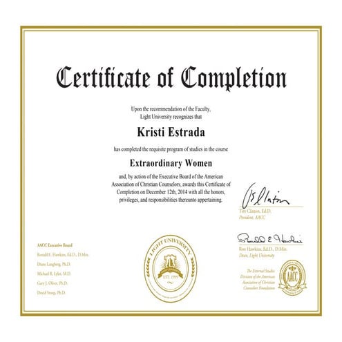 Extro Women Certificate | PDF