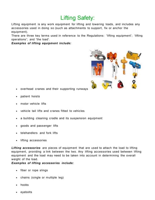 TOOLBOX TALK | lifting & rigging operations | PDF