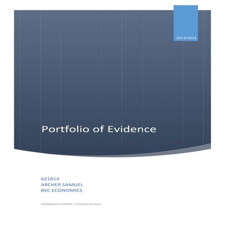 Portfolio of Evidence & Reflective Report | PDF