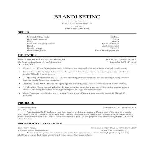 Brandi Setinc Resume | DOCX