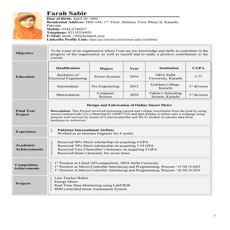 Resume-Farah Sabir | PDF
