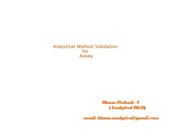 Analytical method validation | PPT