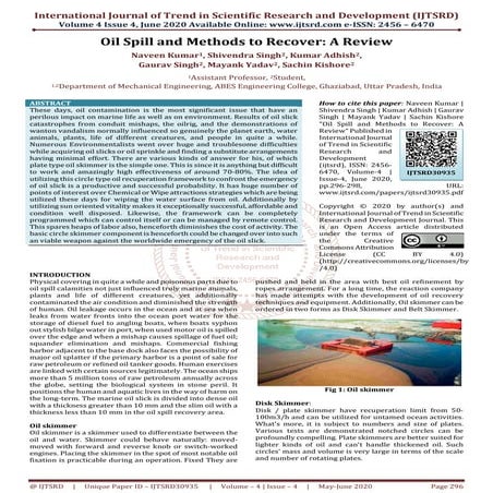 Oil Spill and Methods to Recover A Review | PDF
