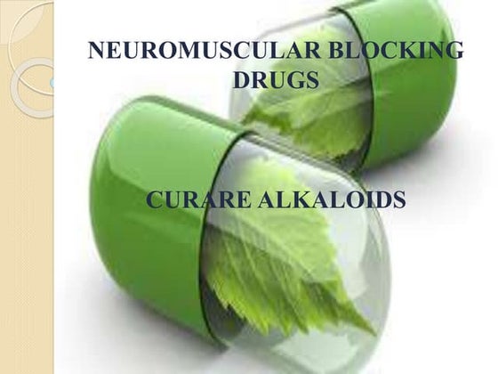 NEUROMUSCULAR BLOCKING AGENTS: CURARE ALKALOIDS | PDF