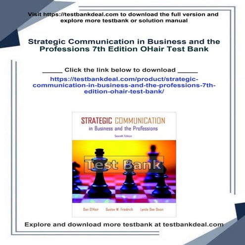 Access the PDF of Strategic Communication in Business and the ...