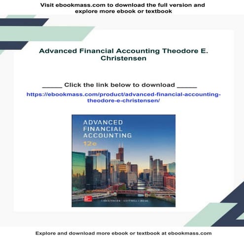 Advanced Financial Accounting Theodore E. Christensen | PDF