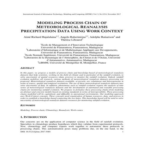 Modeling Process Chain of Meteorological Reanalysis Precipitation Data Using Work Context | PDF ...