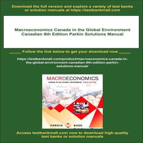 Macroeconomics Canada in the Global Environment Canadian 9th Edition ...