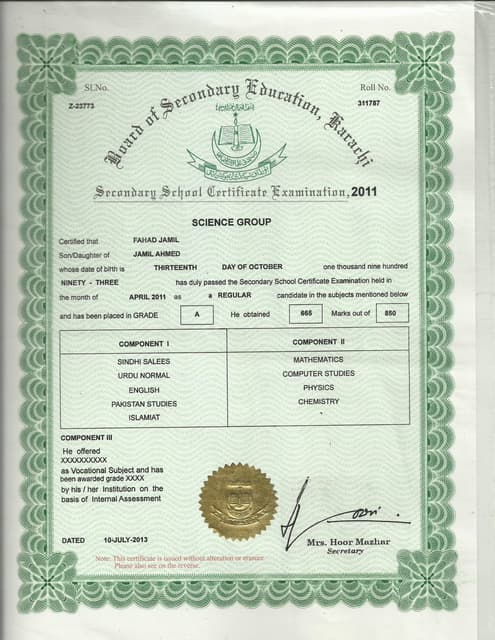 B.com Degree Certificate | PDF