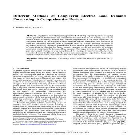 Five most used load forecasting models | PPTX