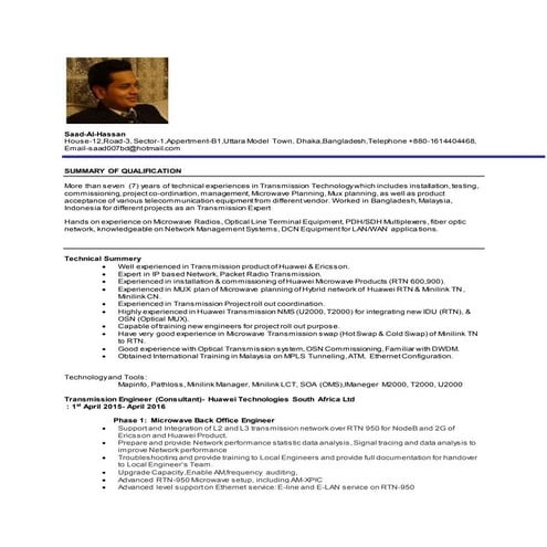 CV of Saad | DOCX | Computer Networking | Computing