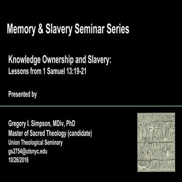 Knowledge Ownership and Slavery | PPT