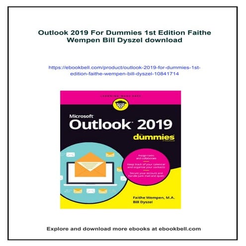 Outlook 2019 For Dummies 1st Edition Faithe Wempen Bill Dyszel | PDF