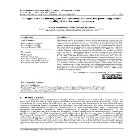 Congestion and throughput optimization protocol for providing better quality of service and ...