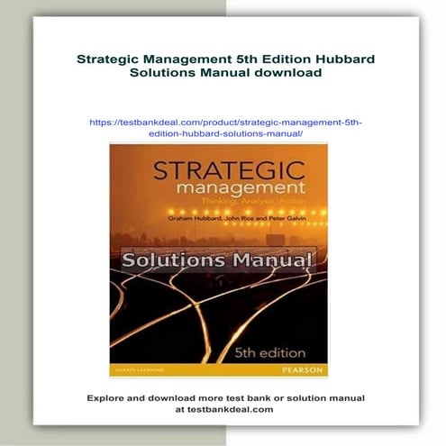 Strategic Management 5th Edition Hubbard Solutions Manual | PDF