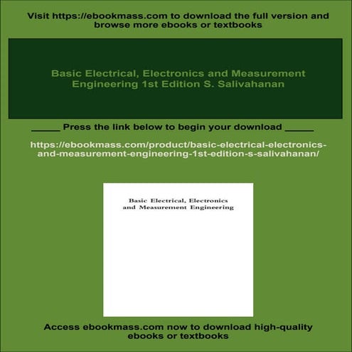 Basic Electrical, Electronics and Measurement Engineering 1st Edition S. Salivahanan | PDF