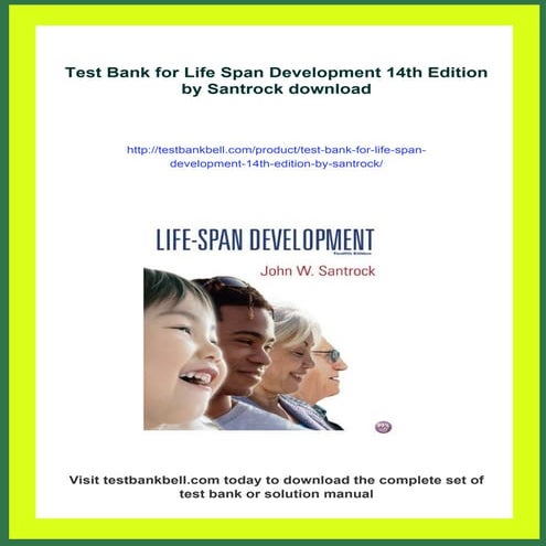 Test Bank for Life Span Development 14th Edition by Santrock | PDF