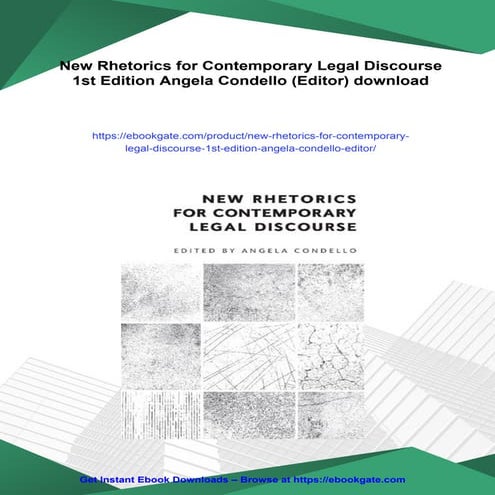 New Rhetorics for Contemporary Legal Discourse 1st Edition Angela ...