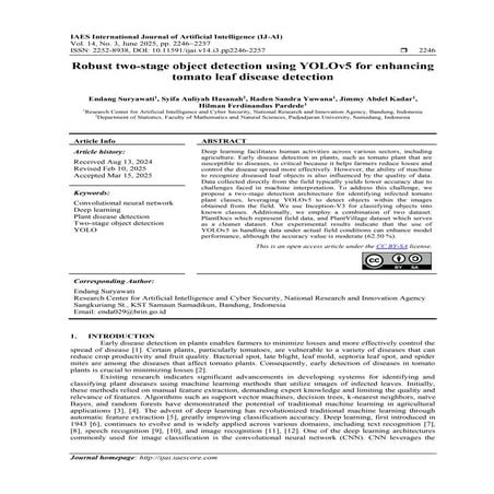 Robust two-stage object detection using YOLOv5 for enhancing tomato ...