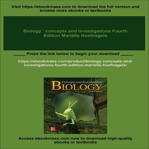 Biology : concepts and investigations Fourth Edition Mariëlle ...