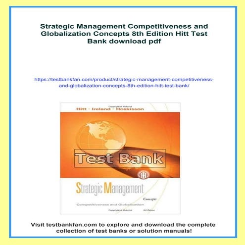 Strategic Management Competitiveness and Globalization Concepts 8th ...