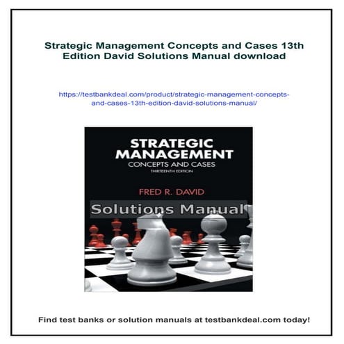 Strategic Management Concepts and Cases 13th Edition David Solutions ...