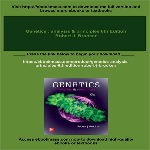 Genetics : analysis & principles 6th Edition Robert J. Brooker | PDF