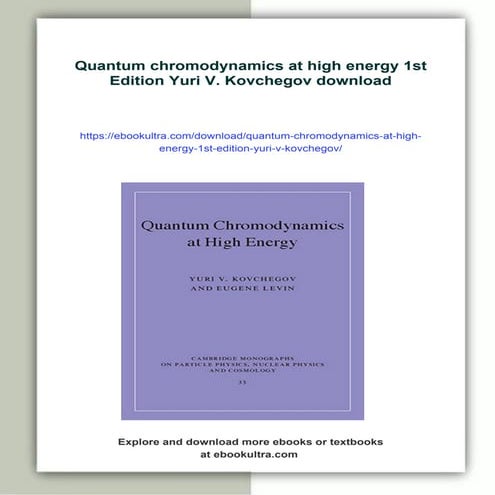 Quantum chromodynamics at high energy 1st Edition Yuri V. Kovchegov | PDF
