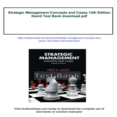 Strategic Management Concepts and Cases 13th Edition David Test Bank | PDF