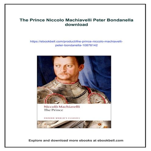 The Prince Niccolo Machiavelli Peter Bondanella | PDF