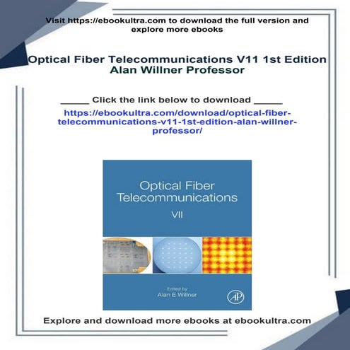 Optical Fiber Telecommunications V11 1st Edition Alan Willner Professor ...