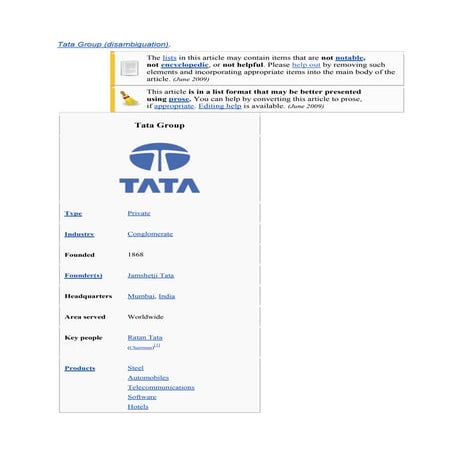 Tata group of companies | PPTX