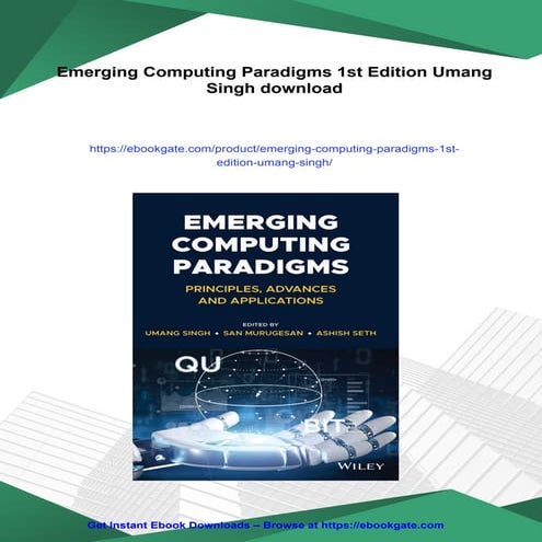 Emerging Computing Paradigms 1st Edition Umang Singh | PDF
