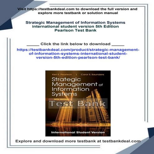 Strategic Management of Information Systems international student ...