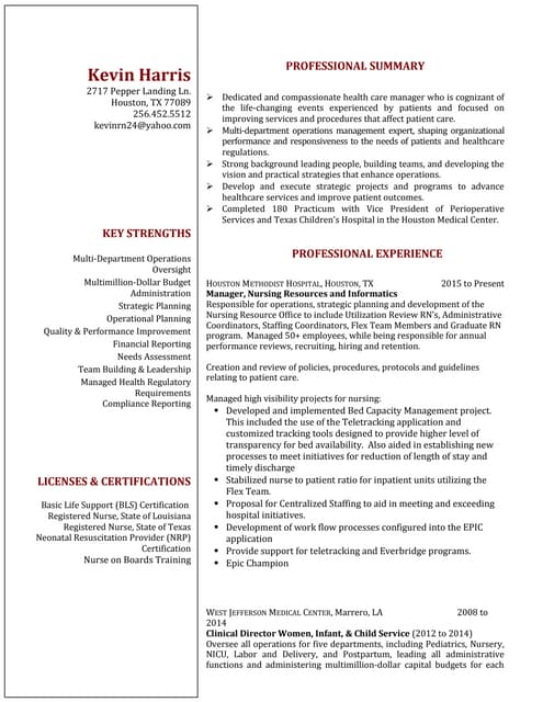 RT Versus Quality HealthCare Resume | PDF