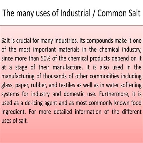 common salt 2 | PPTX | Commodities | Economy