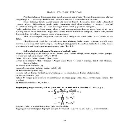 Perencanaan pondasi telapak persegi beton bertulang | PDF