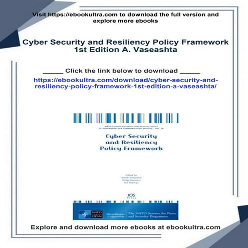 Cyber Security and Resiliency Policy Framework 1st Edition A. Vaseashta ...