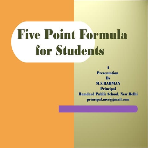 Five Point Formula for Students | PPT