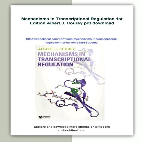 Mechanisms in Transcriptional Regulation 1st Edition Albert J. Courey | PDF